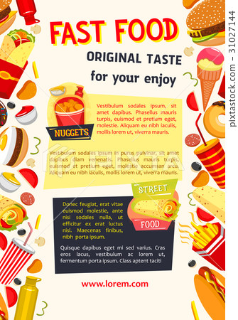 Vector poster for fast food restaurant - Stock Illustration [31027144 ...