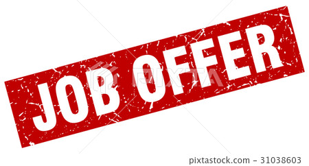 square grunge red job offer stamp - Stock Illustration [31038603] - PIXTA