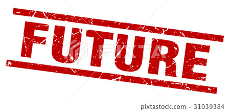 square grunge red future stamp - Stock Illustration [31039384] - PIXTA