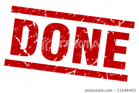 square grunge red done stamp - Stock Illustration [31046403] - PIXTA