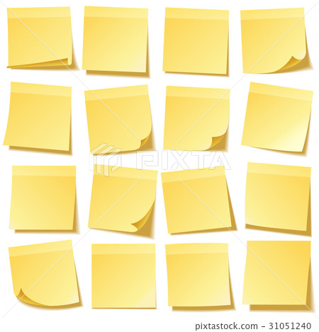 Sticky note with shadow isolated on transparent - Stock Illustration ...