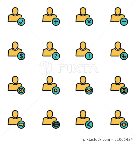 Vector line people icon set - Stock Illustration [31065484] - PIXTA