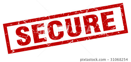 square grunge red secure stamp - Stock Illustration [31068254] - PIXTA