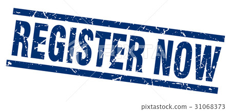 square grunge blue register now stamp - Stock Illustration [31068373 ...