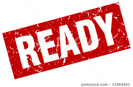 square grunge red ready stamp - Stock Illustration [31068403] - PIXTA