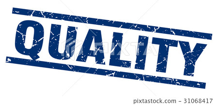 square grunge blue quality stamp - Stock Illustration [31068417] - PIXTA