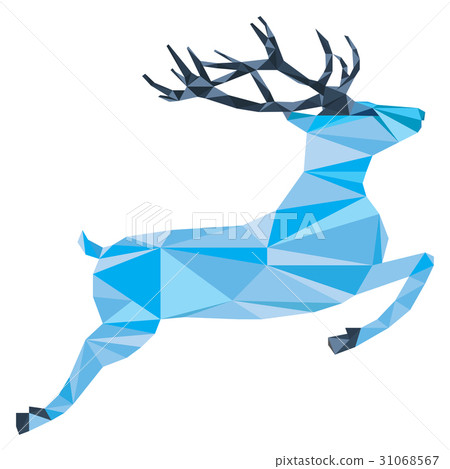 Purple deer of triangle shapes-插圖素材 [31068567] - PIXTA圖庫