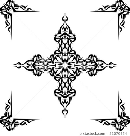 Tattoo Cross Corners - Stock Illustration [31070554] - PIXTA