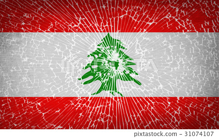 Flags Lebanon with broken glass texture. Vector - Stock Illustration ...