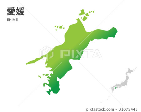 Ehime prefecture map 2: Illustration material - Stock Illustration ...