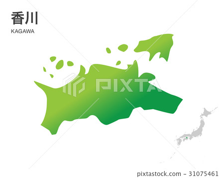 Map 2 of Kagawa prefecture: Illustration material - Stock Illustration ...