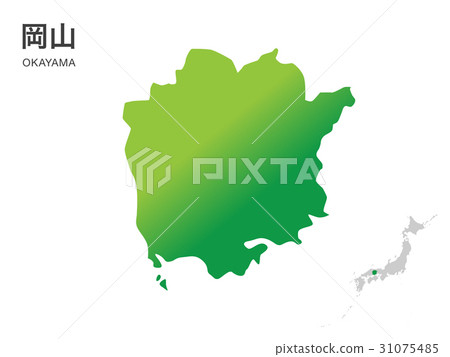 Okayama prefecture map 2: Illustration material - Stock Illustration ...