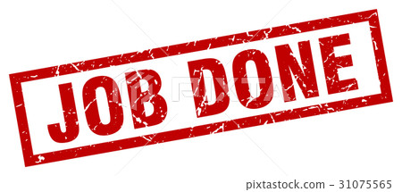 square grunge red job done stamp - Stock Illustration [31075565] - PIXTA