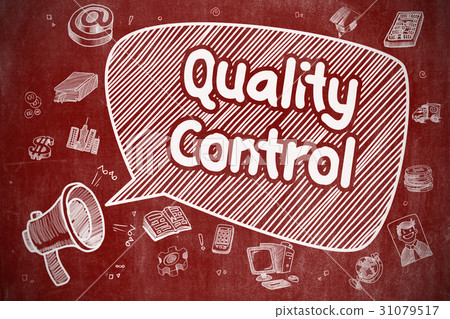 Quality Control - Hand Drawn Illustration on Red - Stock Illustration ...