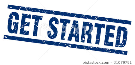 square grunge blue get started stamp - Stock Illustration [31079791 ...