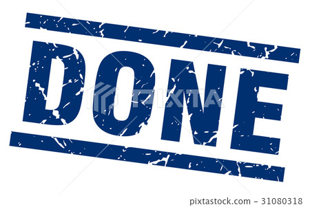 square grunge blue done stamp - Stock Illustration [31080318] - PIXTA