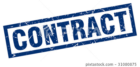square grunge blue contract stamp - Stock Illustration [31080875] - PIXTA