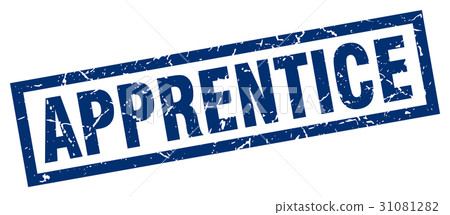 square grunge blue apprentice stamp - Stock Illustration [31081282] - PIXTA