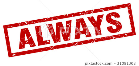square grunge red always stamp - Stock Illustration [31081308] - PIXTA