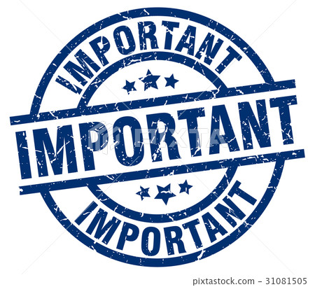 important blue round grunge stamp - Stock Illustration [31081505] - PIXTA