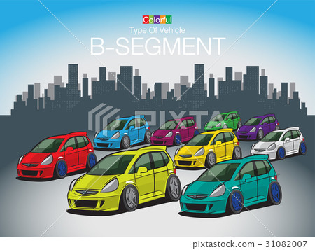 The Colorful Type Of Vehicle B-SEGMENT - Stock Illustration [31082007 ...