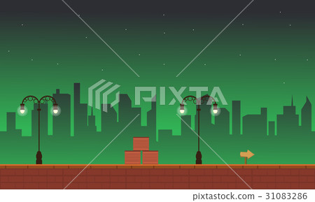 Game background street style with building - Stock Illustration ...