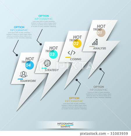 Modern infographic design template - 4 overlapping - Stock Illustration ...