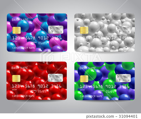 Realistic detailed credit cards set - Stock Illustration [31094401] - PIXTA