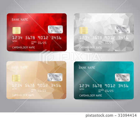Realistic detailed credit cards set - Stock Illustration [31094414] - PIXTA