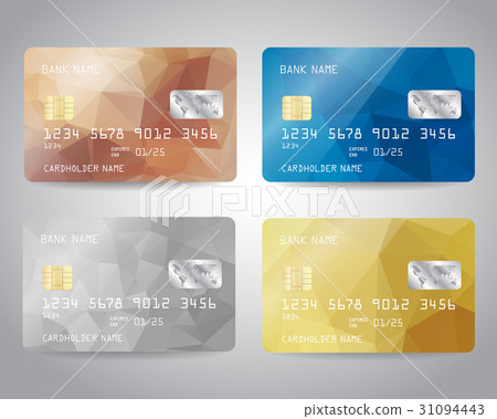 Realistic detailed credit cards set - Stock Illustration [31094443] - PIXTA