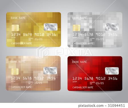 Realistic detailed credit cards set - Stock Illustration [31094451] - PIXTA