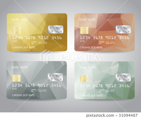 Realistic detailed credit cards set - Stock Illustration [31094487] - PIXTA