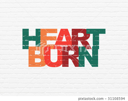 Health concept: Heartburn on wall background - Stock Illustration ...