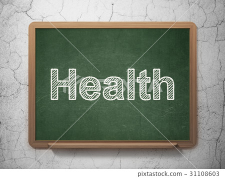 Medicine concept: Health on chalkboard background - Stock Illustration ...