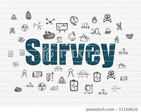 Science concept: Survey on wall background - Stock Illustration ...