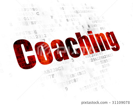 Studying concept: Coaching on Digital background - Stock Illustration ...