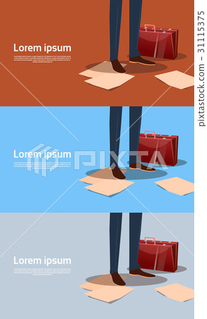 Business Man Legs With Paper Documents, Paperwork - Stock Illustration ...