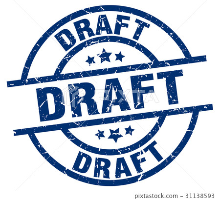 draft blue round grunge stamp - Stock Illustration [31138593] - PIXTA