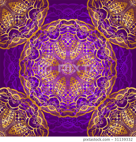 Rich gold seamless pattern in the Indian style - Stock Illustration ...