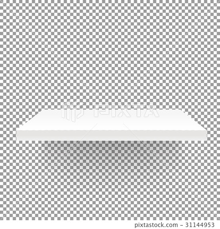 White empty shelf on transparent background - Stock Illustration ...