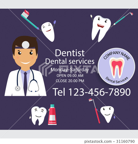 Medical dental background design. Dentist with... - Stock Illustration ...