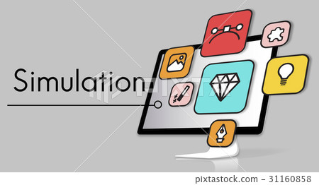 Design Innovation Simulation Icon Graphic - Stock Illustration ...
