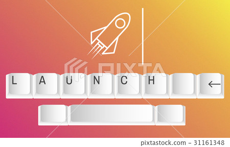 Business Rocket Keyboard Launch Icon Word - Stock Illustration ...