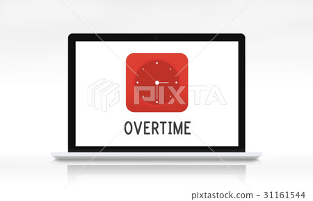 Overtime red analog alarm clock icon - Stock Illustration [31161544 ...