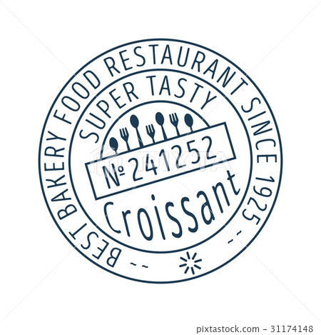 Croissant round stamp vector icon - Stock Illustration [31174148] - PIXTA