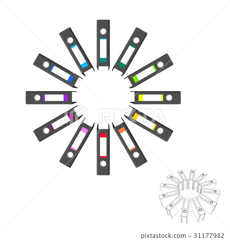 Circle from file folders.Isolated on white - Stock Illustration ...