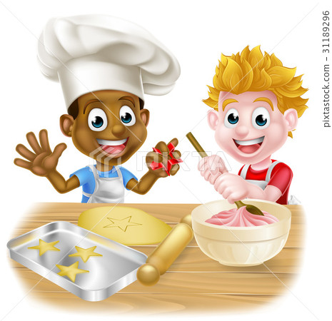 Cartoon Children Making Cakes - Stock Illustration [31189296] - PIXTA