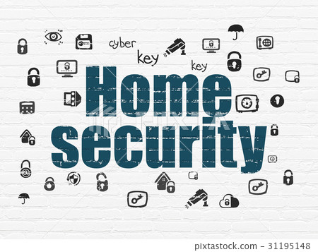 Privacy concept: Home Security on wall background - Stock Illustration ...