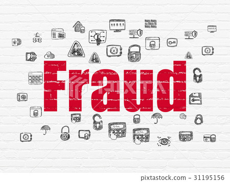 Safety concept: Fraud on wall background - Stock Illustration [31195156 ...