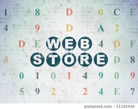 Web design concept: Web Store on Digital Data - Stock Illustration ...